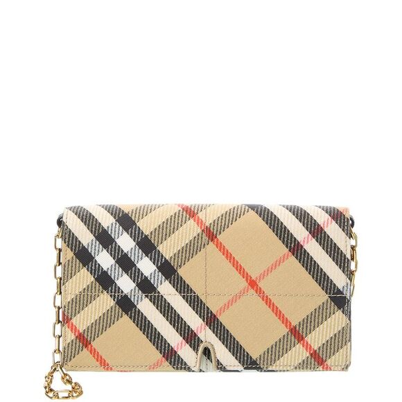 Burberry | Bags | Burberry Chain Strap Canvas Wallet On Chain | Poshmark